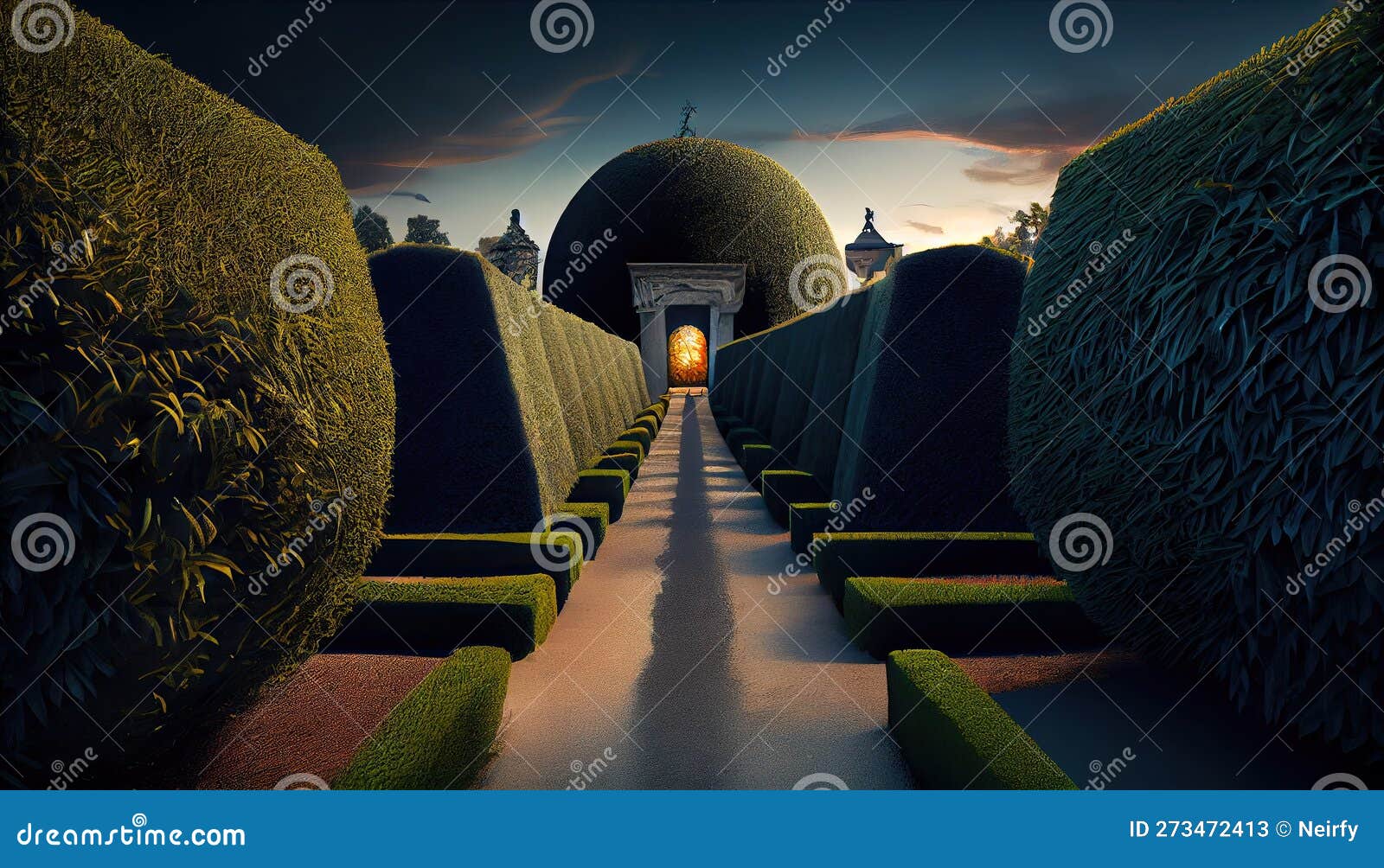 Garden labyrinth stock illustration. Illustration of mysterious - 273472413