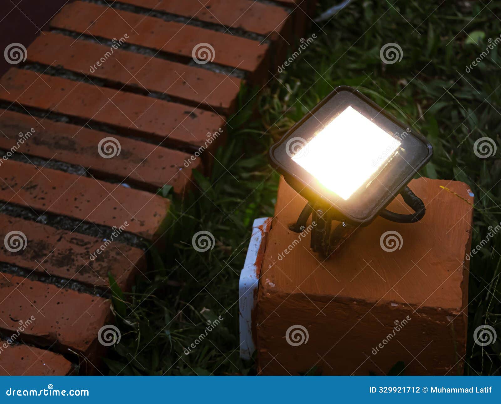 Garden Lamp that Light Up at Night Stock Photo - Image of people ...