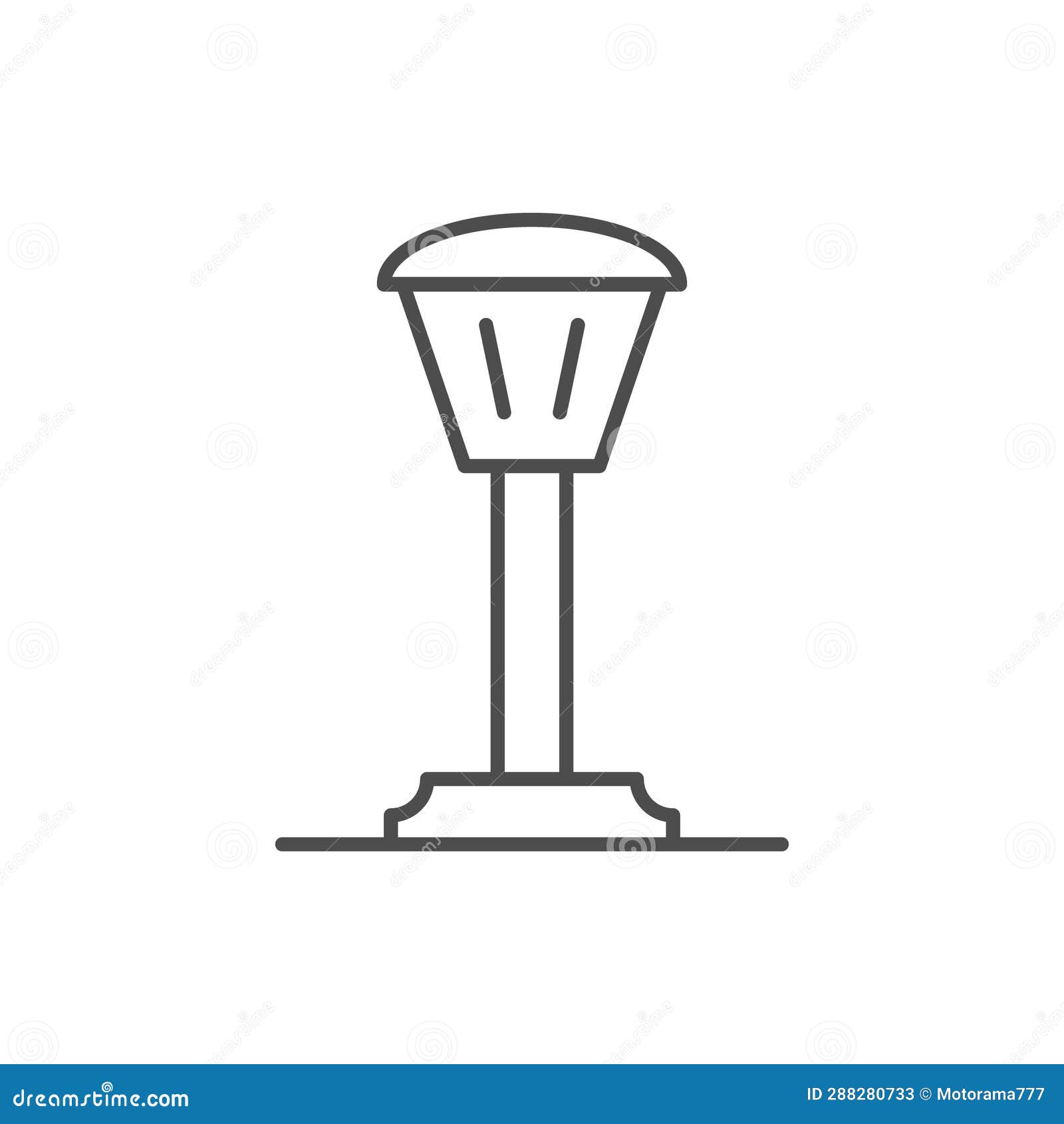 Garden Lamp Line Outline Icon Stock Illustration - Illustration of ...