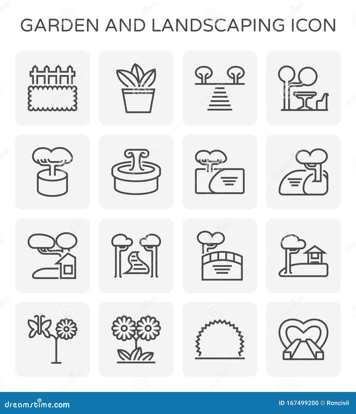 Garden landscaping icon stock vector. Illustration of nature - 167499200