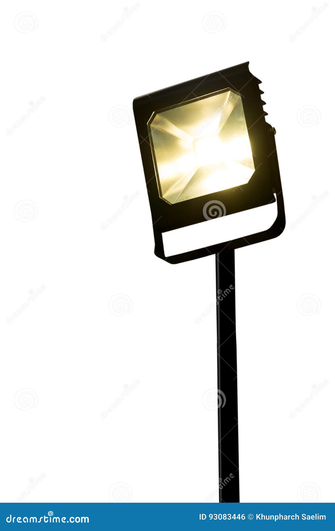 Garden LED Spotlight On Stand White Background Stock Photo - Image of ...