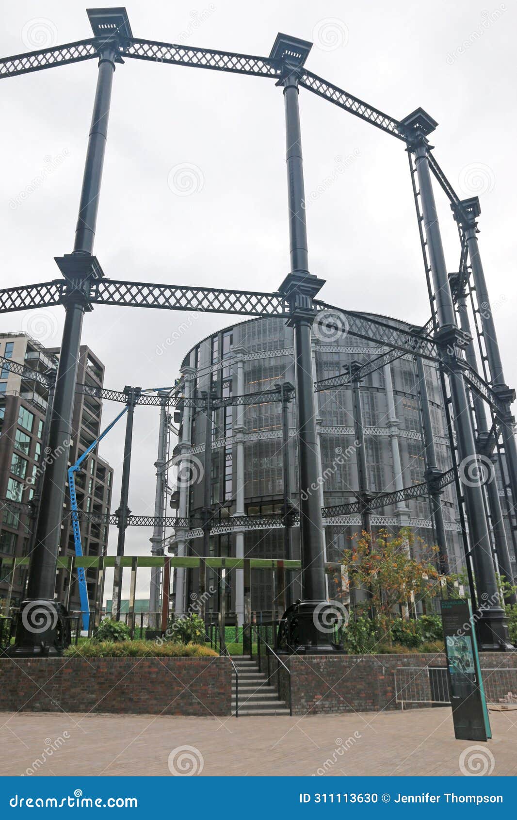 Garden in an Old Gas Tank Building Editorial Image - Image of facade ...