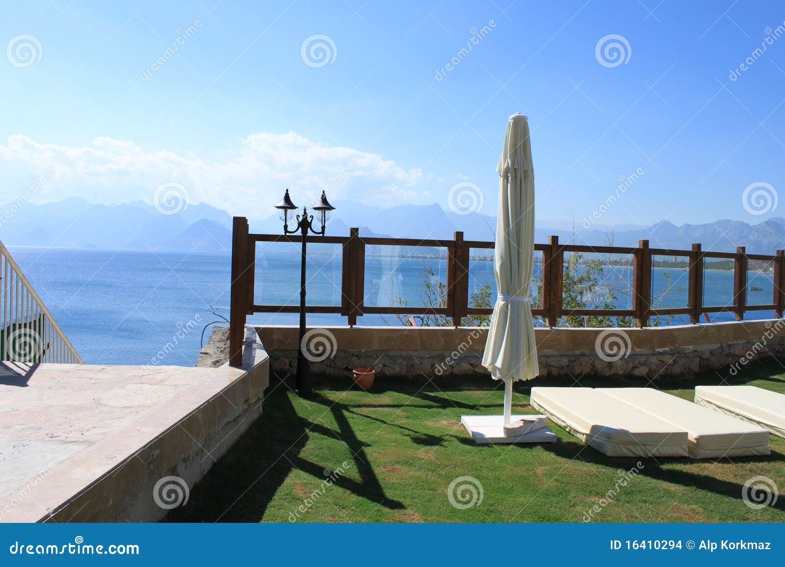 Garden overlooking sea stock photo. Image of coastal - 16410294