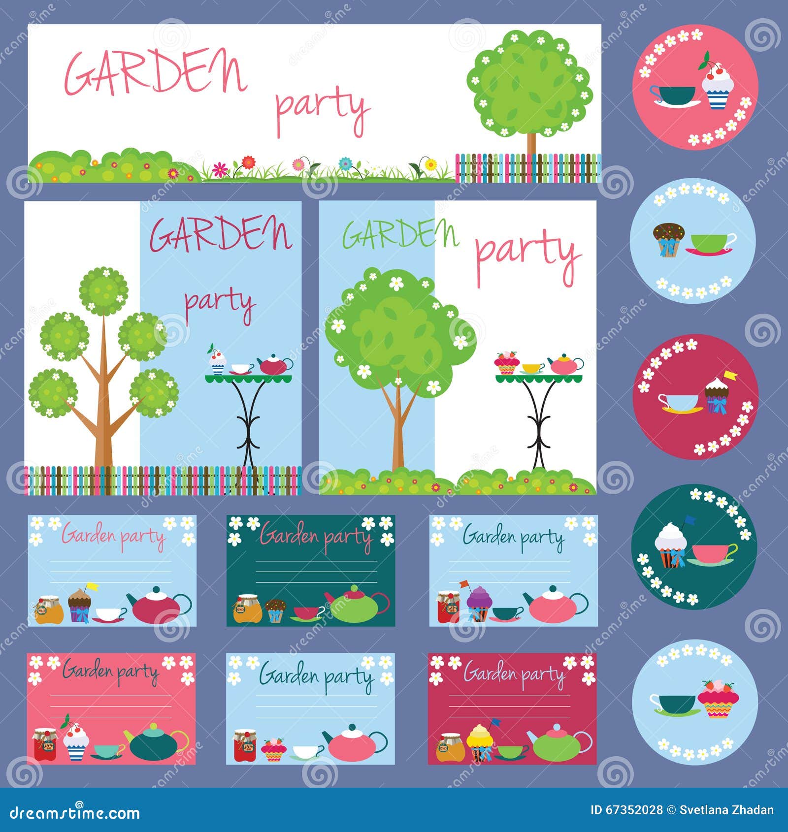 Garden party collection stock vector. Illustration of holiday - 67352028