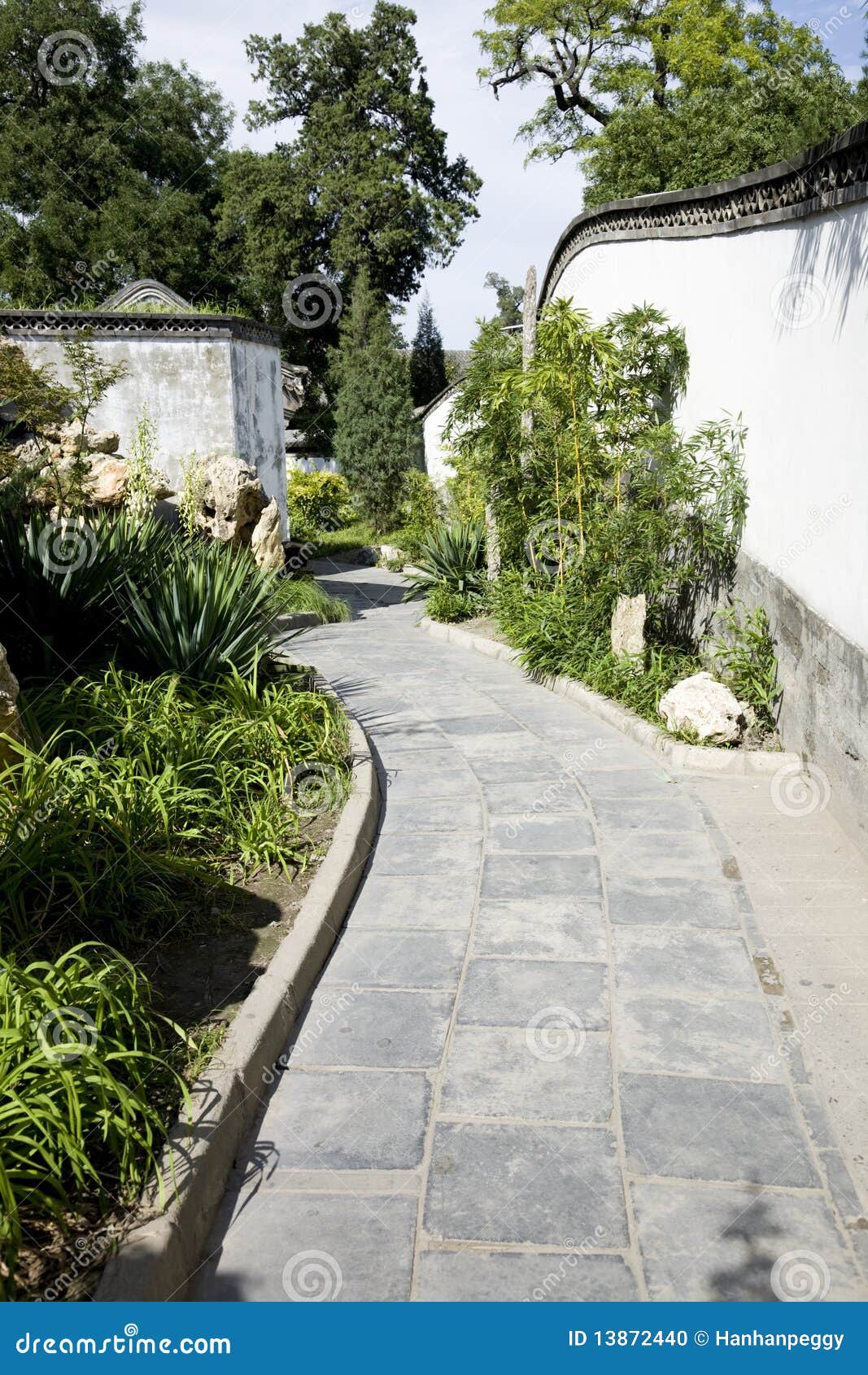 Garden path stock photo. Image of chinese, front, backyard - 13872440