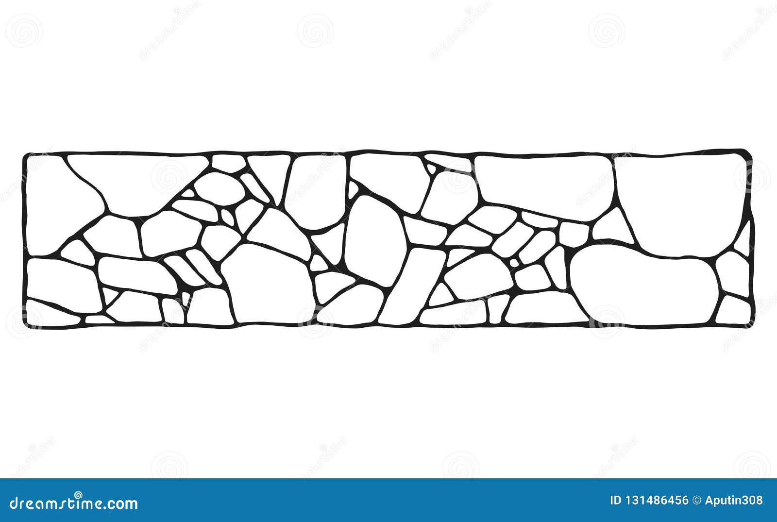 Garden Path. Decorative Stonework. Vector Sketch Stock Vector ...