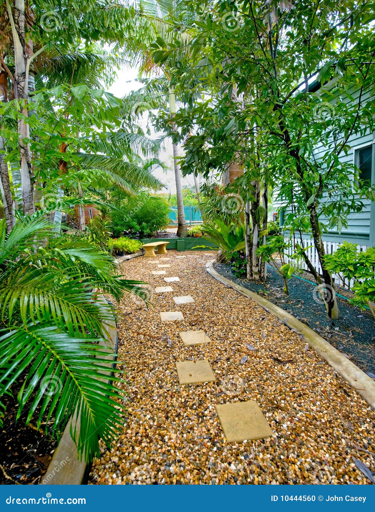 Garden and pebbled pathway stock photo. Image of residential - 10444560