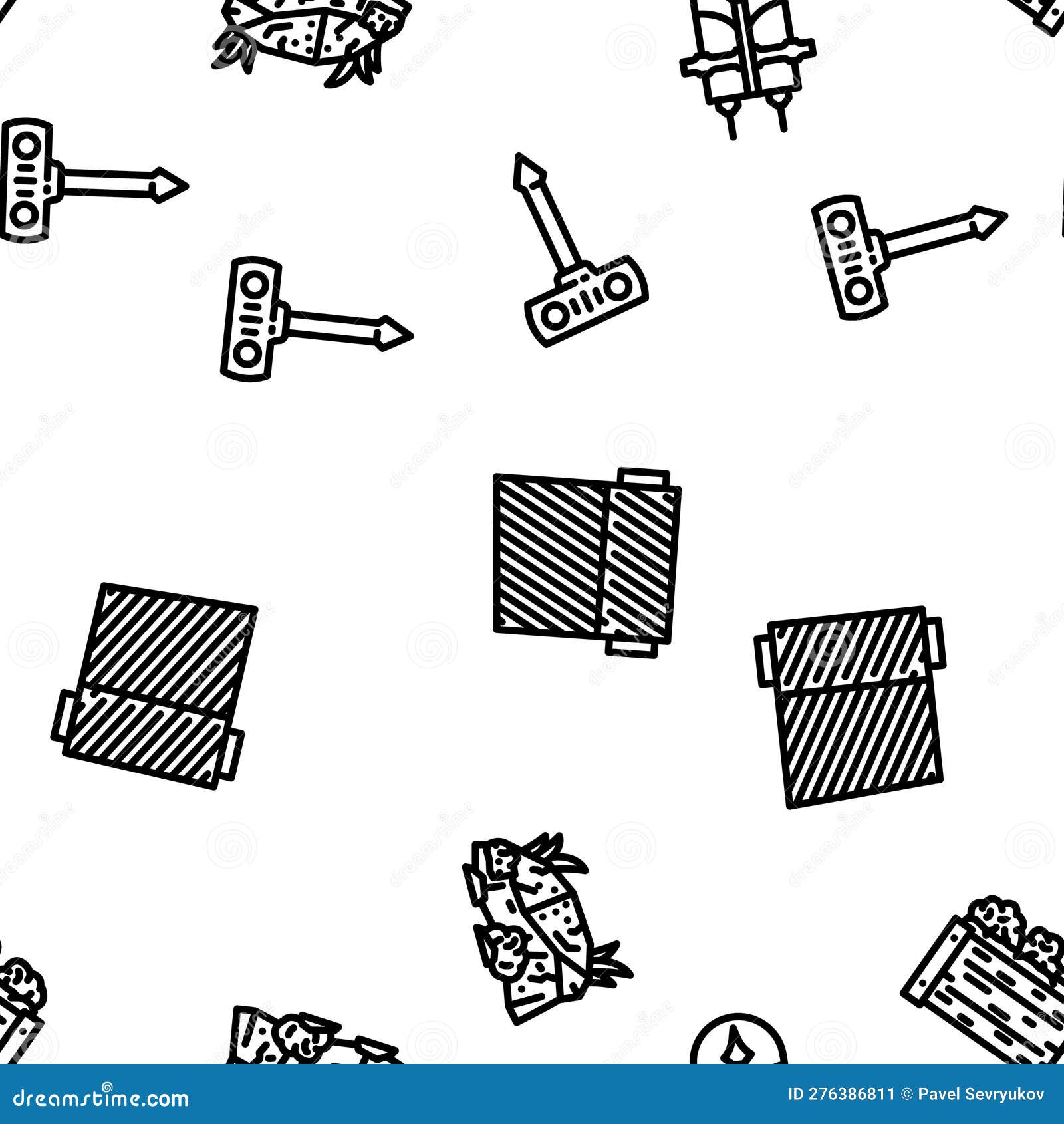 Garden Plant Tree Nature Seed Vector Seamless Pattern Stock Vector ...