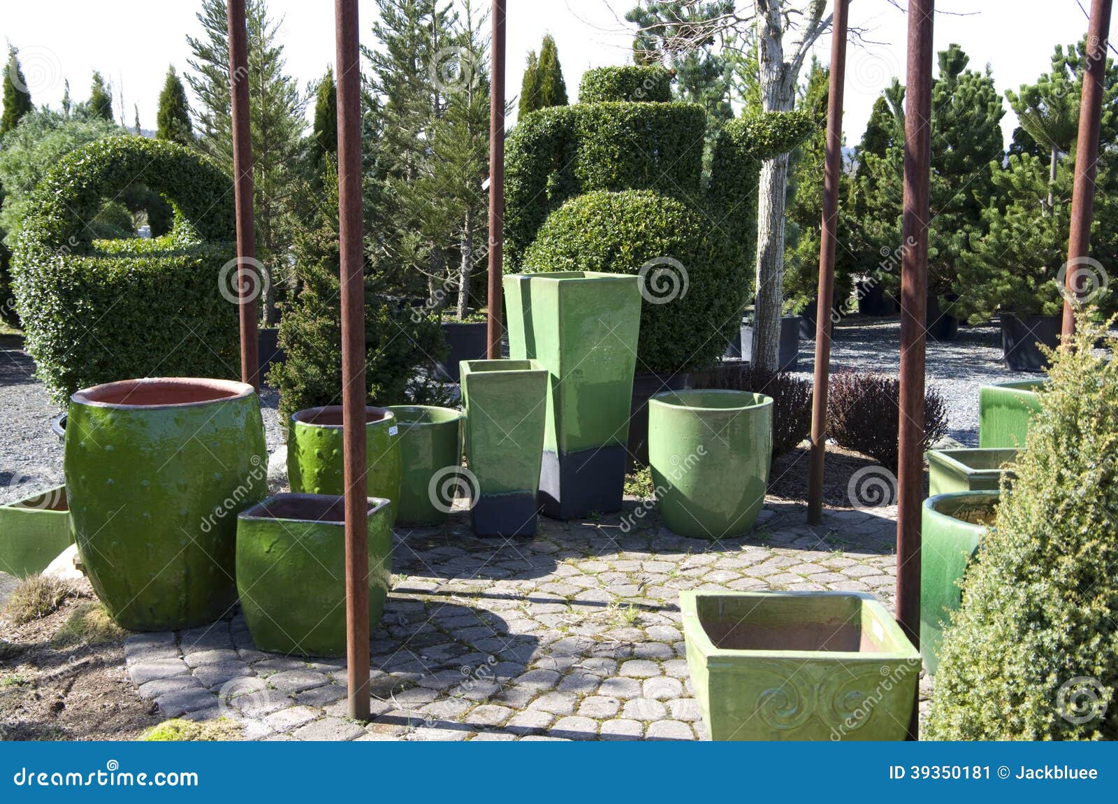 Garden pots stock image. Image of flowerpot, grass, houseplant - 39350181