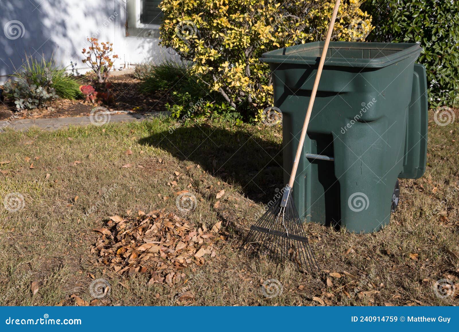 Garden rake and bin stock image. Image of yard, collection - 240914759