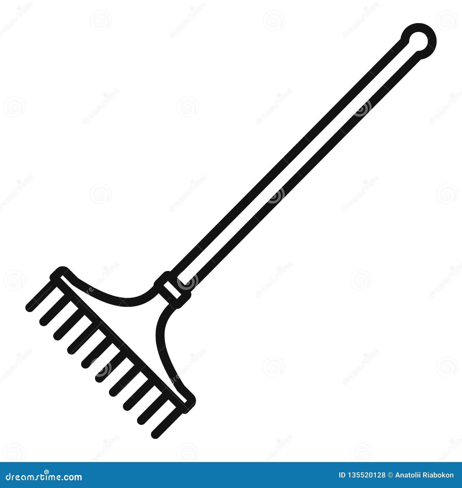 Garden Rake Icon, Outline Style Stock Vector - Illustration of ...