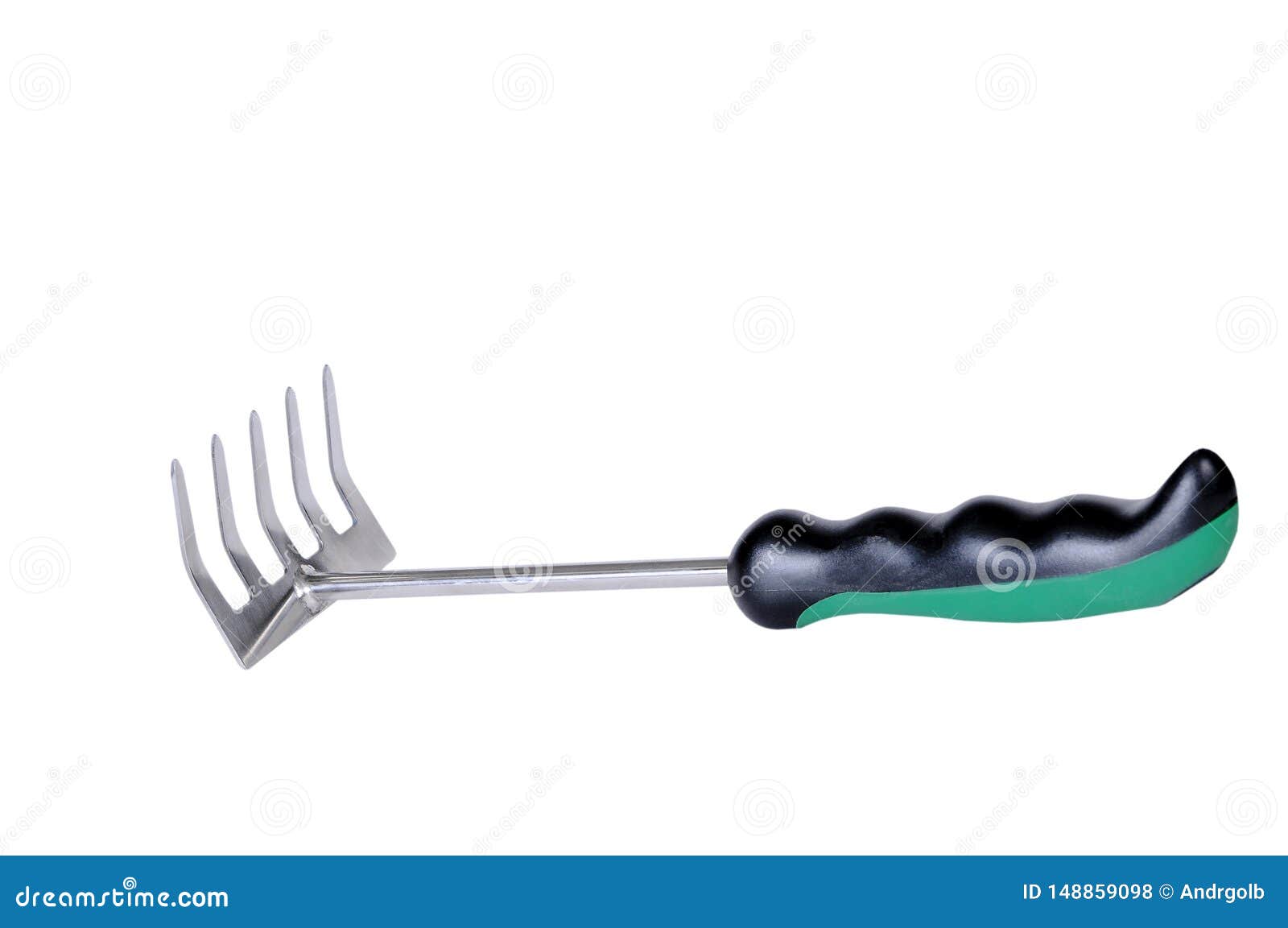 Garden Rake Isolated on White Background Stock Photo - Image of silver ...