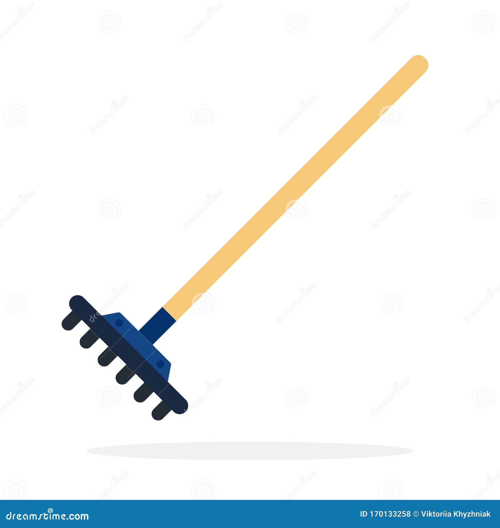 Garden Rake Vector Flat Isolated Stock Vector - Illustration of garden ...