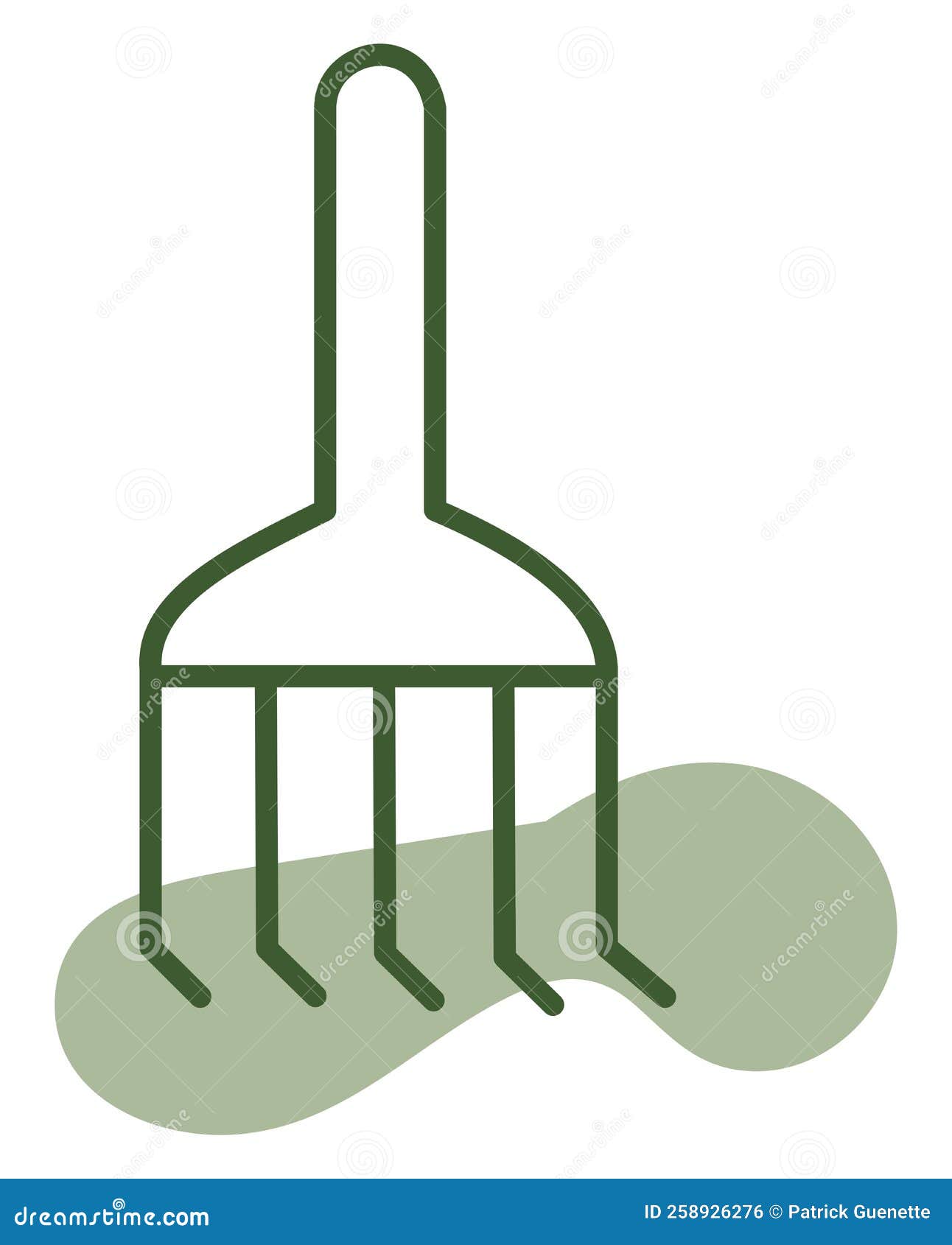 Garden rakes, icon stock vector. Illustration of plant - 258926276