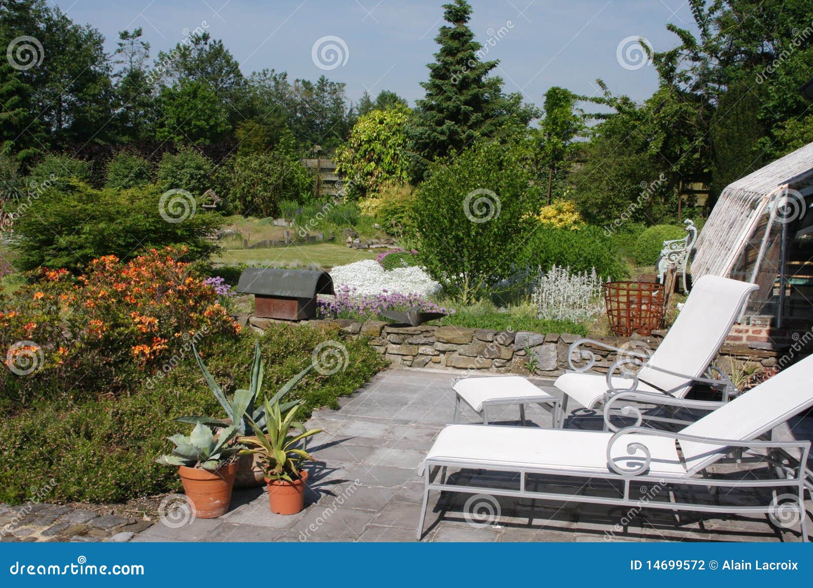 Garden relaxation stock photo. Image of furnishing, fashionable - 14699572