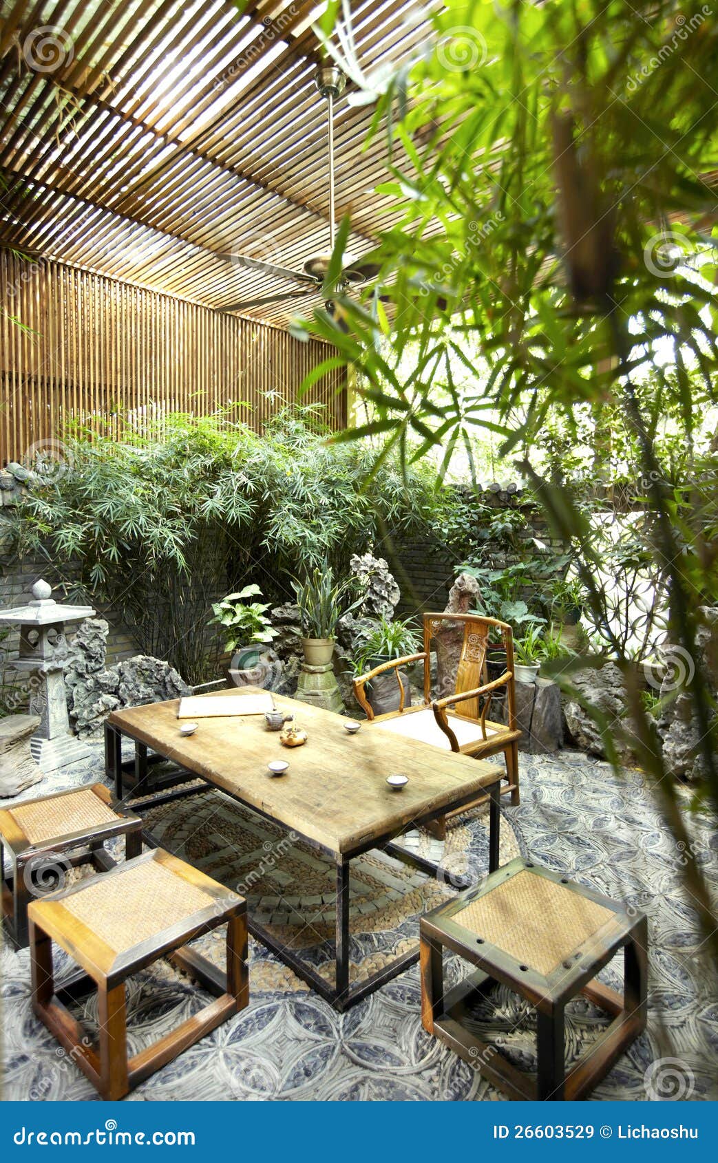 Garden Restaurant Chinese Yard Stock Image - Image of design, natural ...