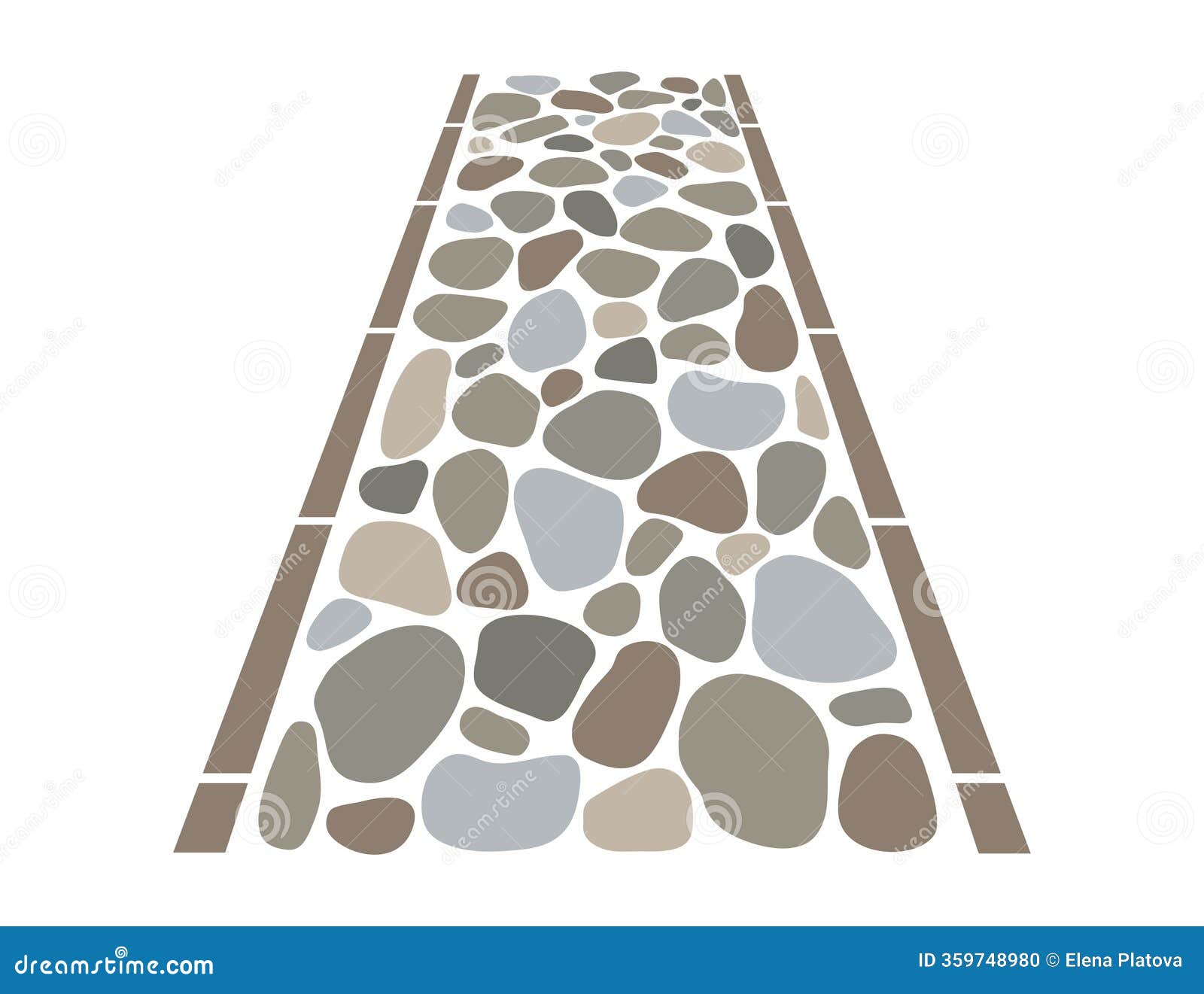 Cobblestone Path Follows Gentle River Flow, Willows Weep , Scenic ...