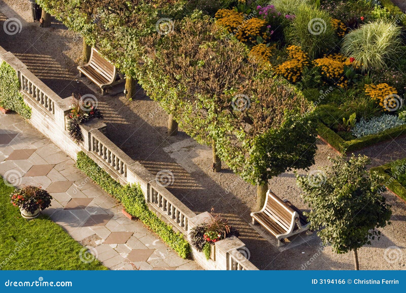 Garden Scene from Above stock photo. Image of early, quiet - 3194166