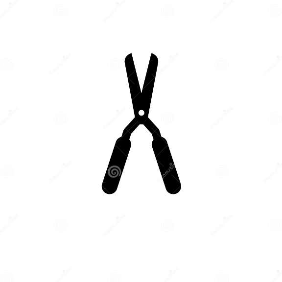 Garden Scissors, Secateurs, Pruner Solid Flat Vector Icon Isolated on White Background Stock ...