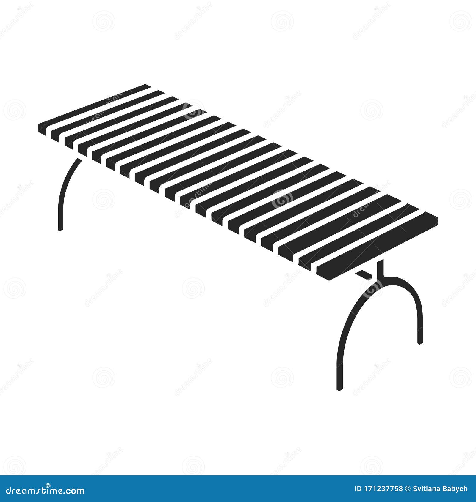Garden Seat Vector Icon.Black.simple Vector Icon Isolated on White ...
