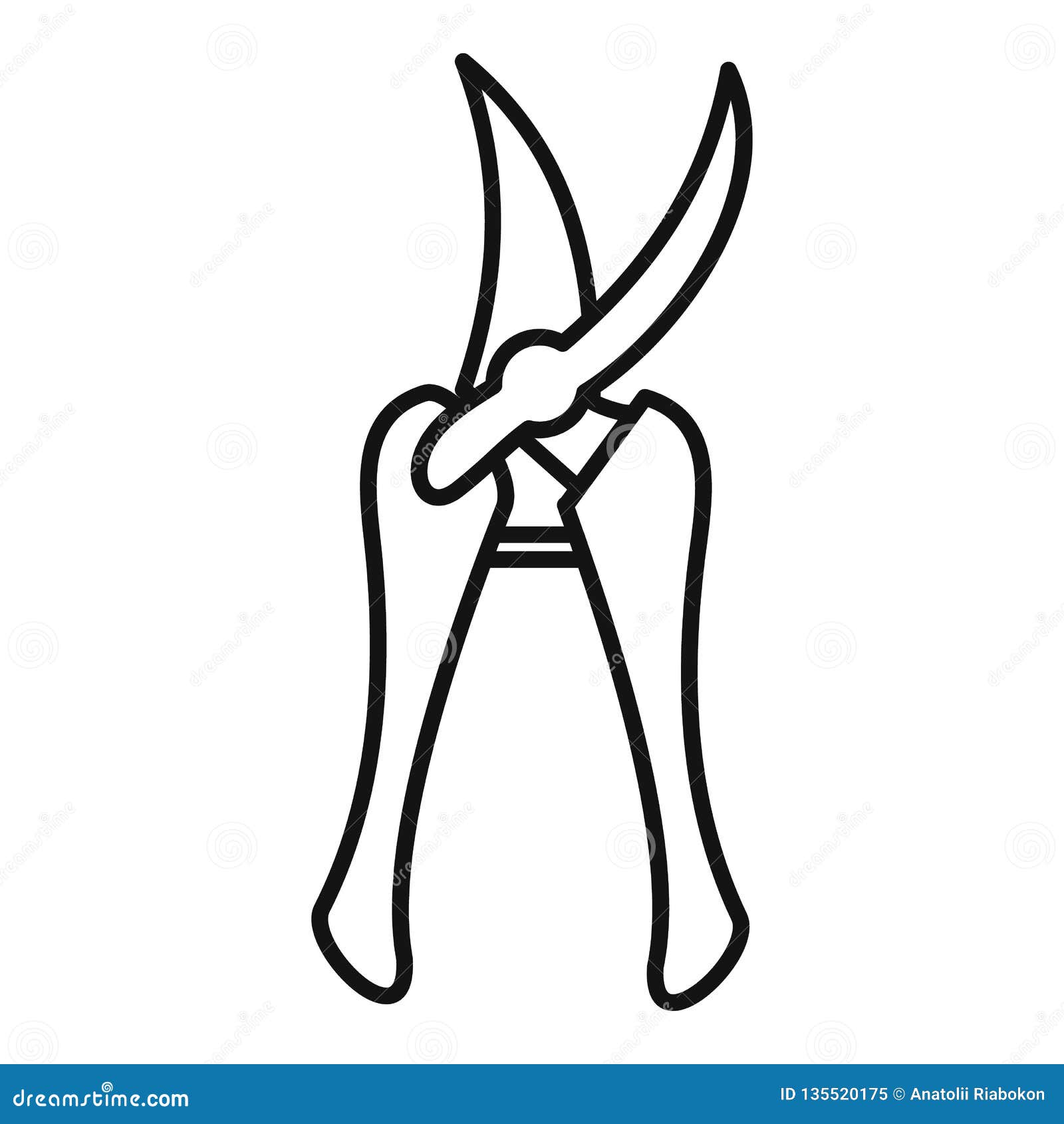 Garden Secateurs Icon, Outline Style Stock Vector - Illustration of ...