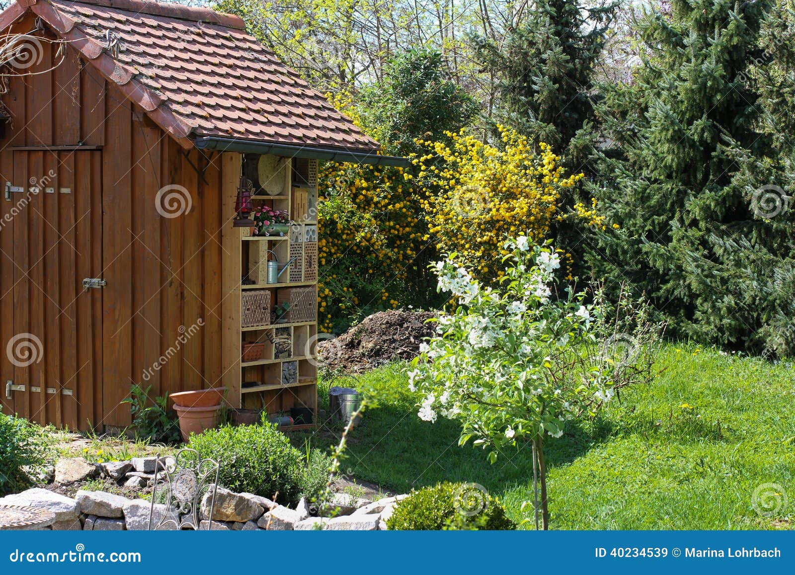 Insect Hotel Made Of Brick Stone For Wild Bees And Wasps Insects Stock ...