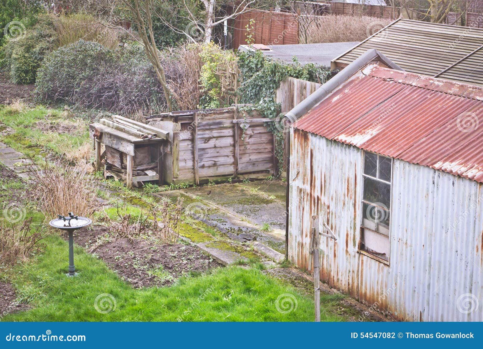 Garden shed stock photo. Image of grungy, land, grass - 54547082