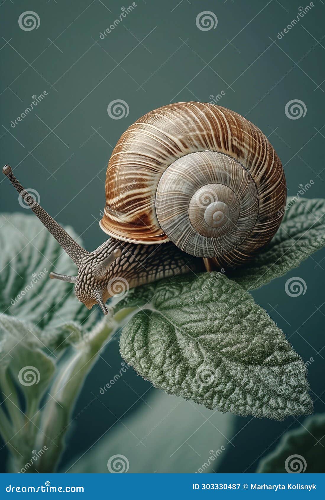 Garden Snail on the Leaf in Pop Art Style, Minimalist 2 Stock ...