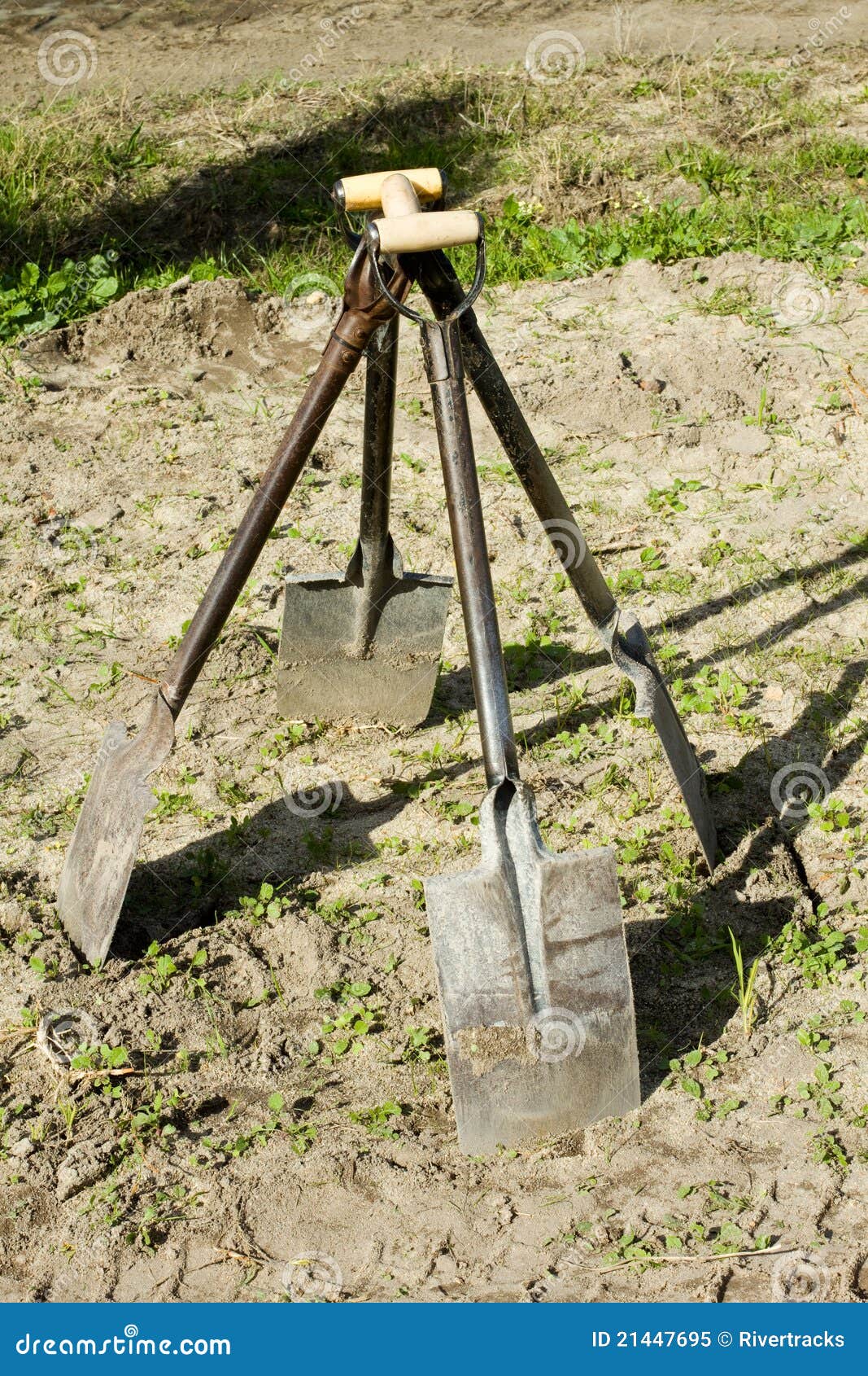Garden spades stock image. Image of orange, landscape - 21447695