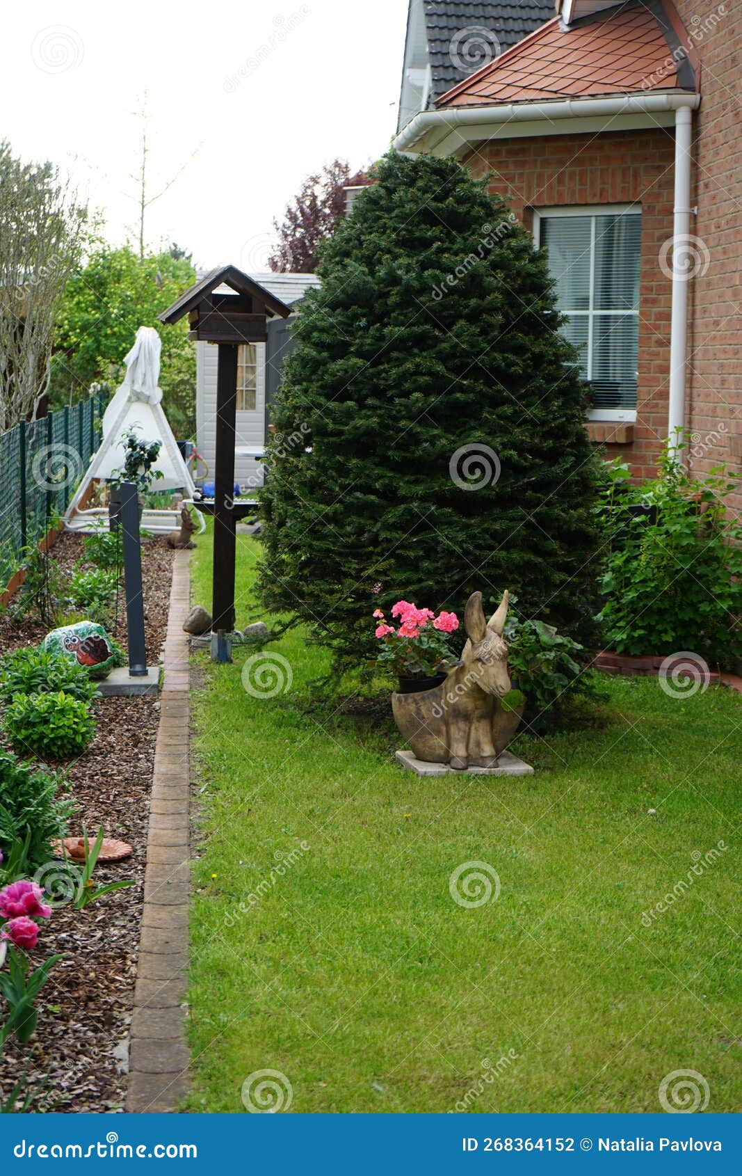 Garden with Spring Flowers in May. Berlin, Germany Stock Photo - Image ...