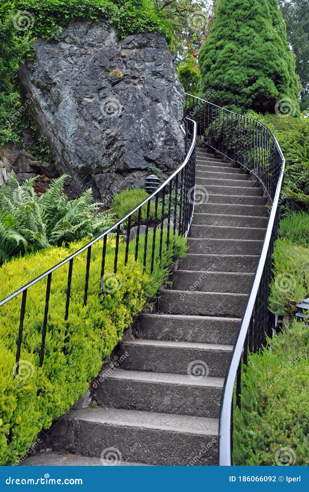 Steep garden stairs stock photo. Image of stairs, botanical - 186066092