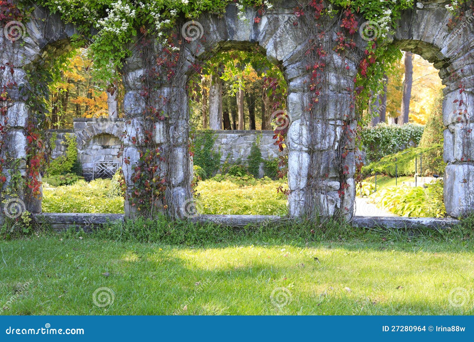 Garden Structure from Stone in the Mount Estate. Stock Photo - Image of ...