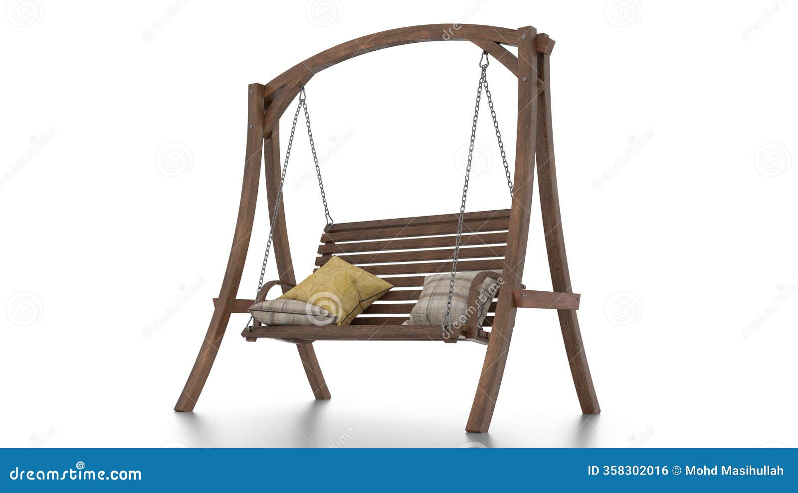Garden Swing on White Background Stock Photo - Image of garden ...