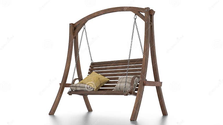Garden Swing on White Background Stock Photo - Image of garden ...