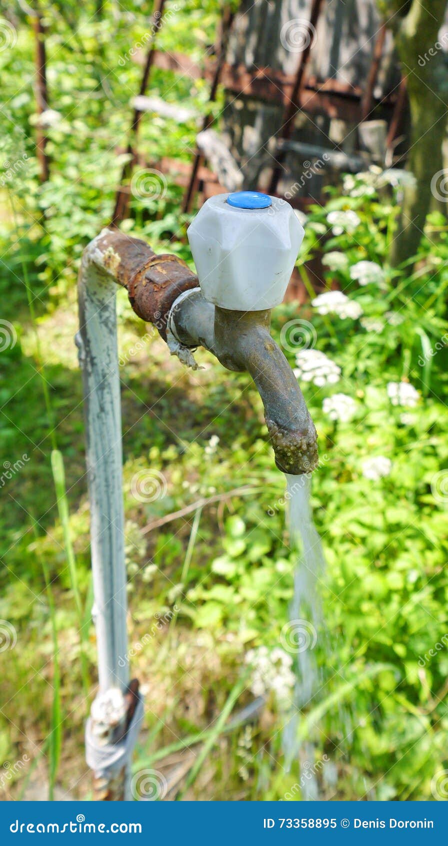 Garden tap stock image. Image of fresh, white, pipe, clear - 73358895