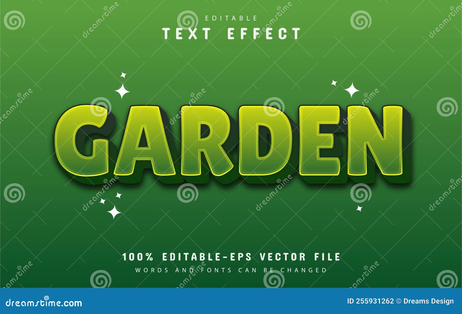Garden text effect vector stock vector. Illustration of leaves - 255931262