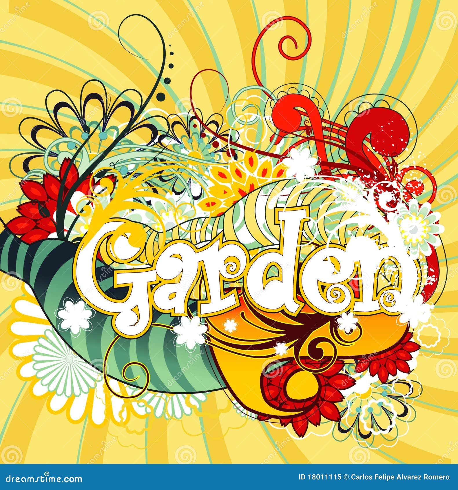 Garden text illustration stock vector. Illustration of text - 18011115