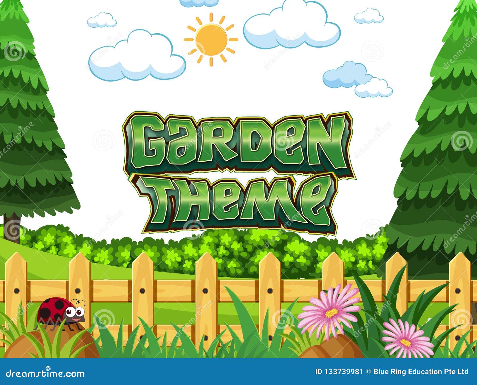 Garden theme concept scene stock vector. Illustration of lady - 133739981