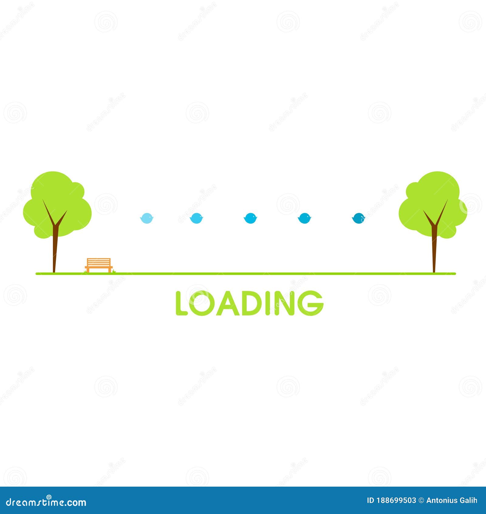 Garden Theme Loading Progress Screen Vector Illustration Stock Vector ...