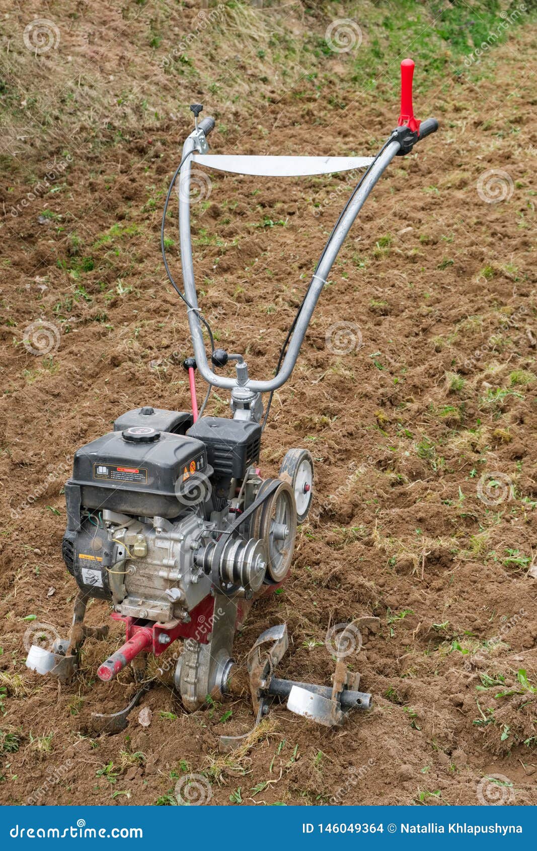 Garden Tiller for Field Cultivating. Stock Photo - Image of engine ...