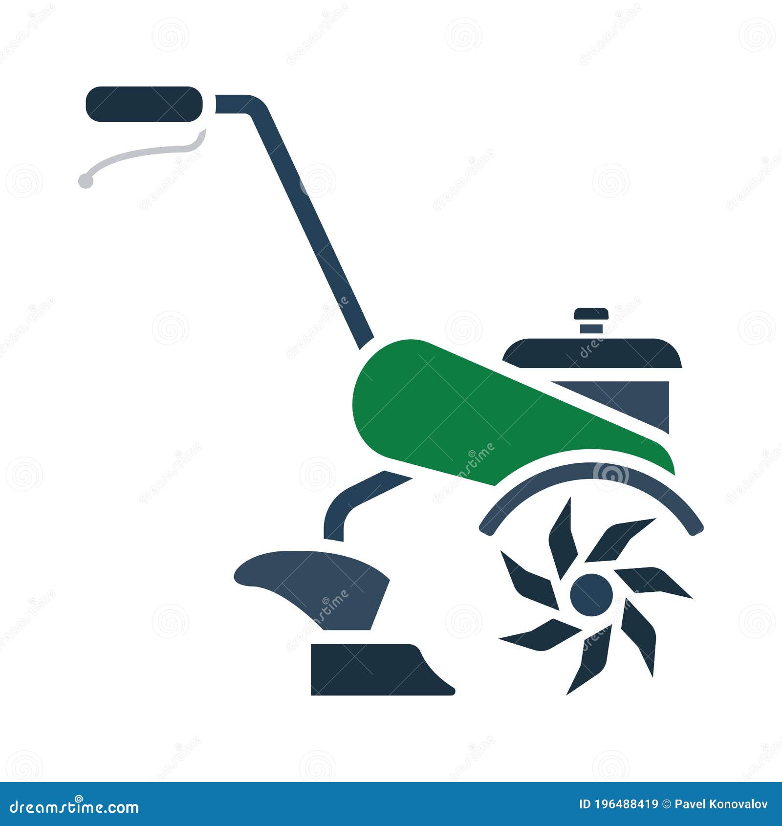 Garden Tiller Icon stock vector. Illustration of agricultural - 196488419