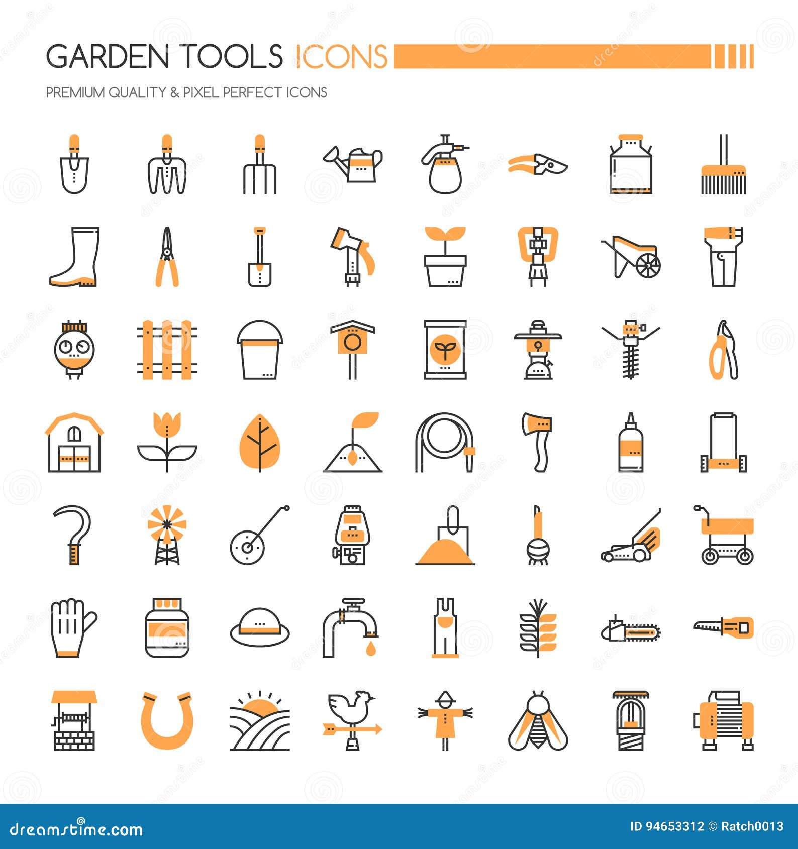 Garden Tool Icons stock vector. Illustration of shovel - 94653312