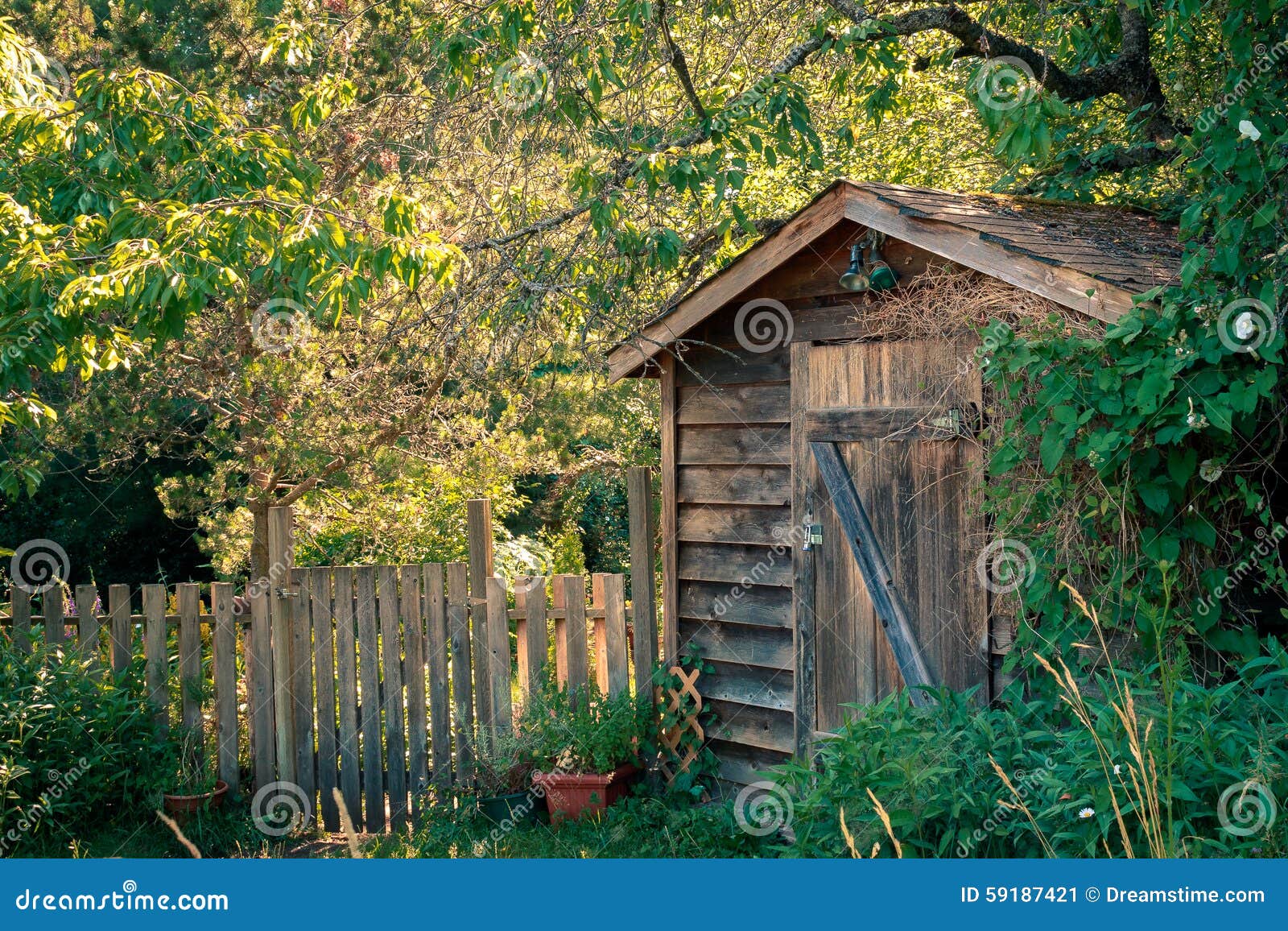 Garden or tool shed stock image. Image of storage, picket - 59187421
