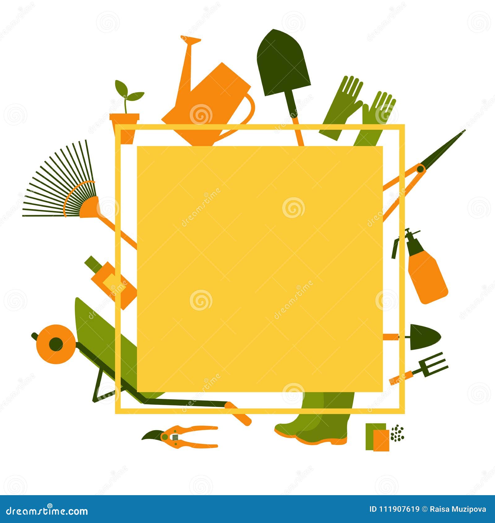 Garden tool. Vector frame stock vector. Illustration of agriculture ...