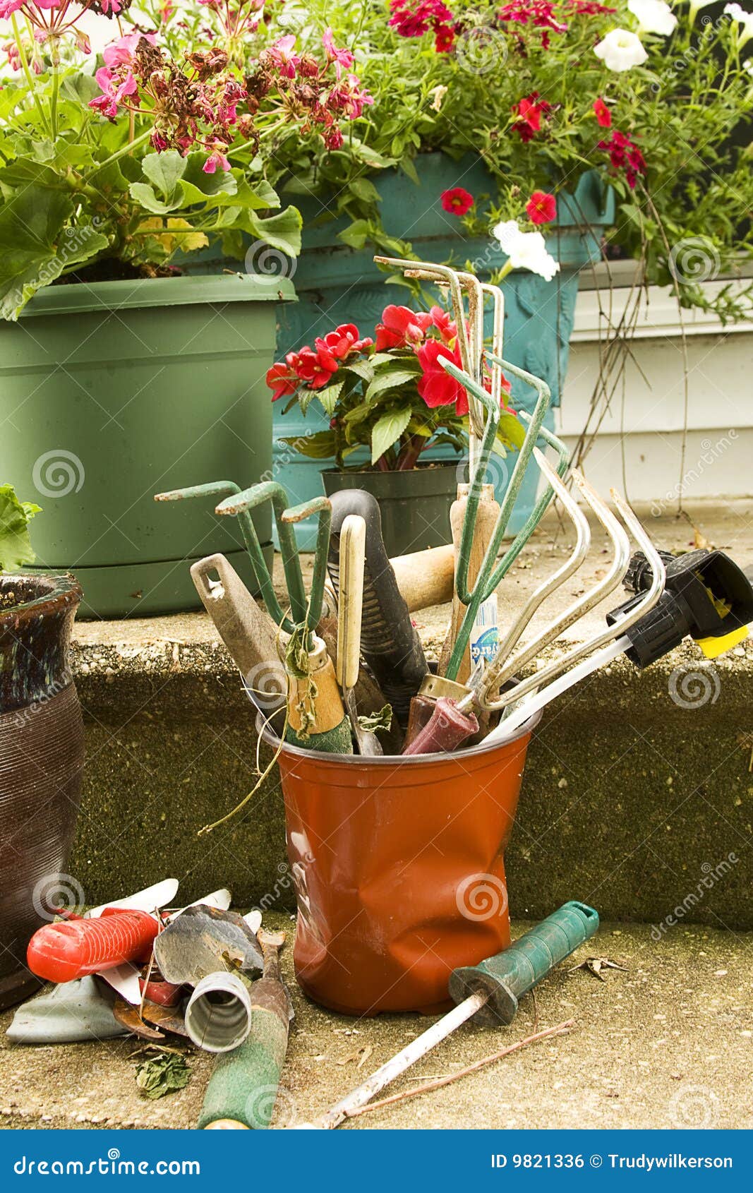 Garden tools stock photo. Image of rake, seeding, planters - 9821336