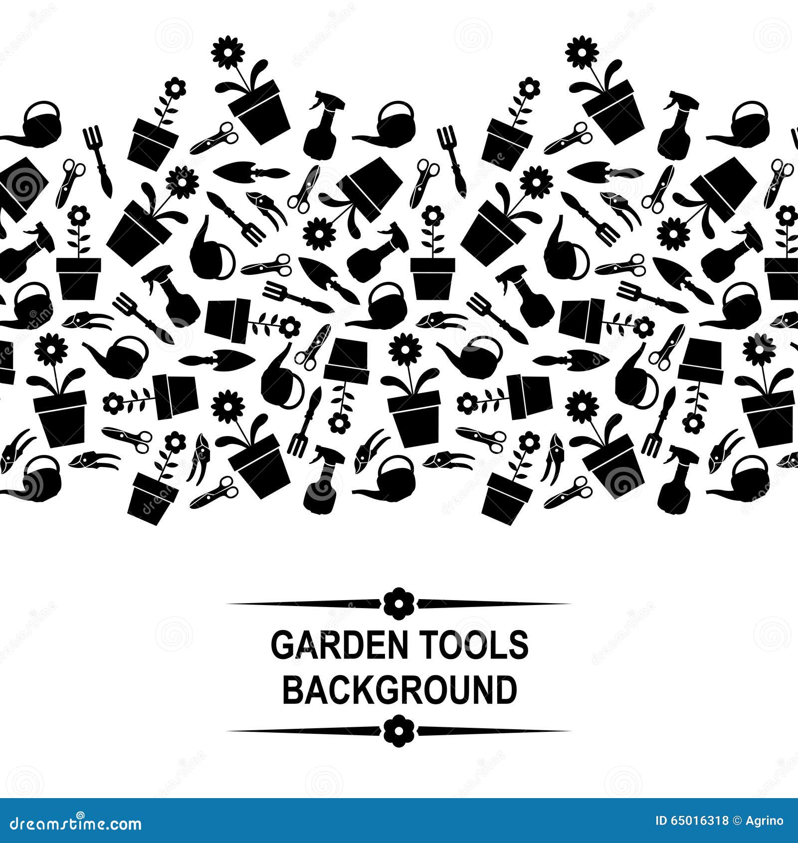 Garden tools background stock vector. Illustration of plant - 65016318