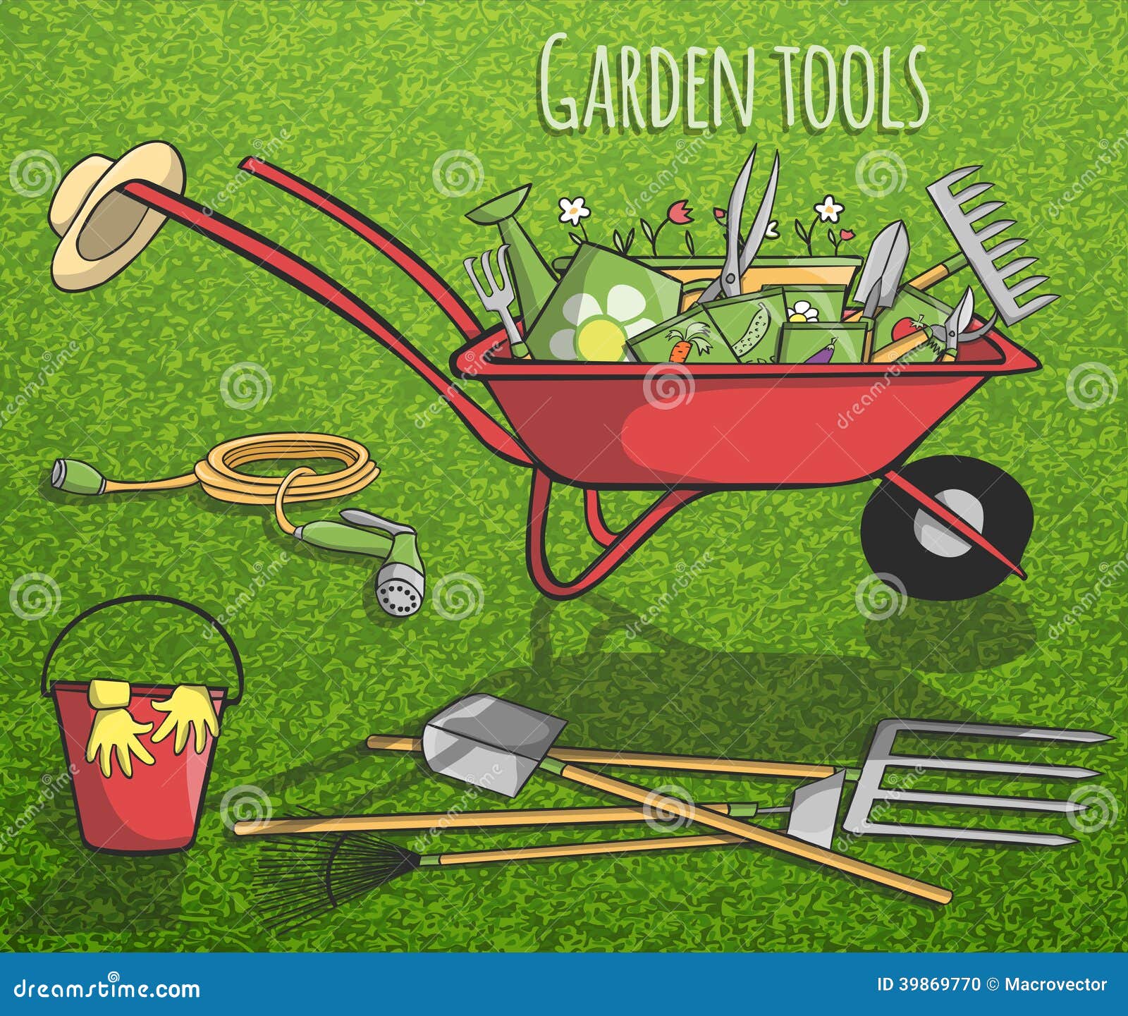 Garden Tools Concept Poster Stock Vector - Illustration of print ...