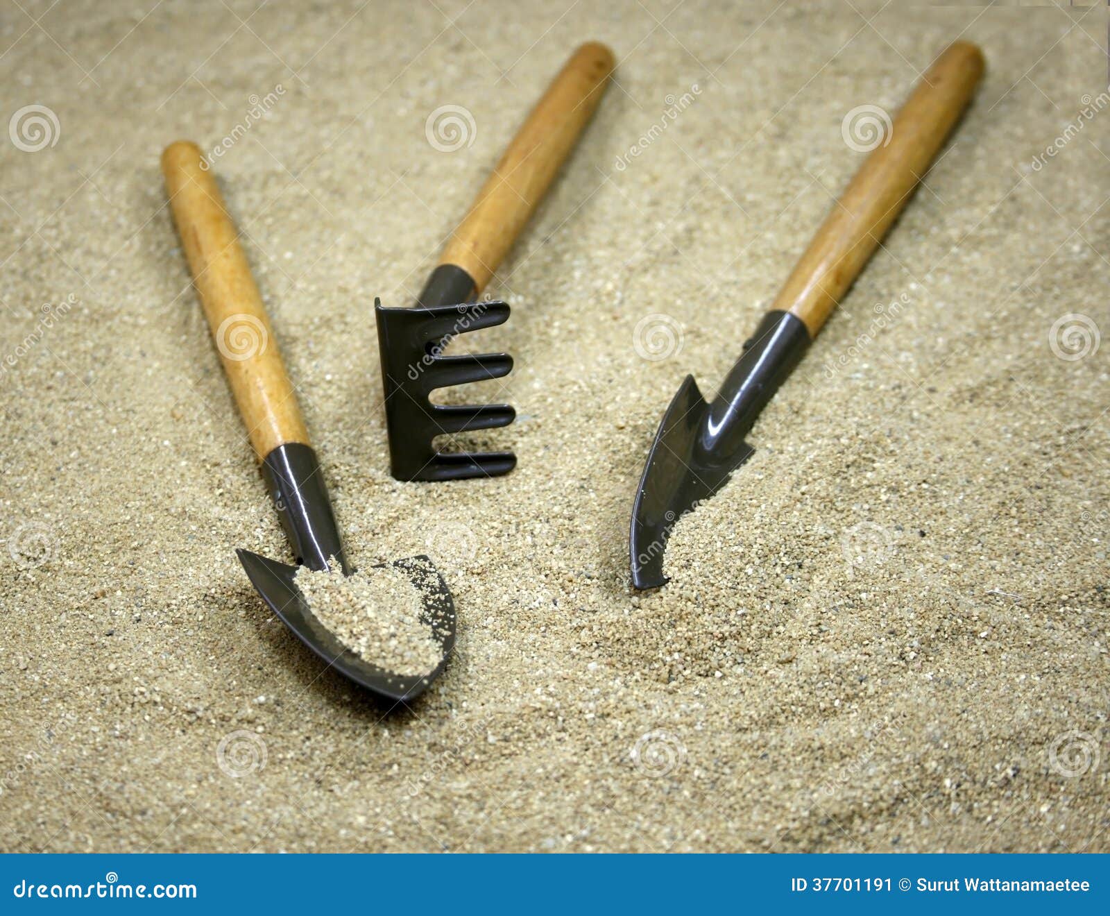 Garden tools on sand stock image. Image of gardening - 37701191