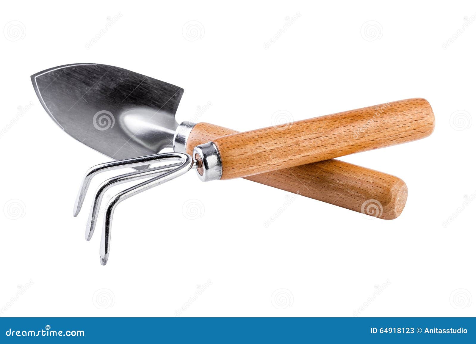 Garden Tools Shovel Rake Isolated Stock Image - Image of isolated, text ...