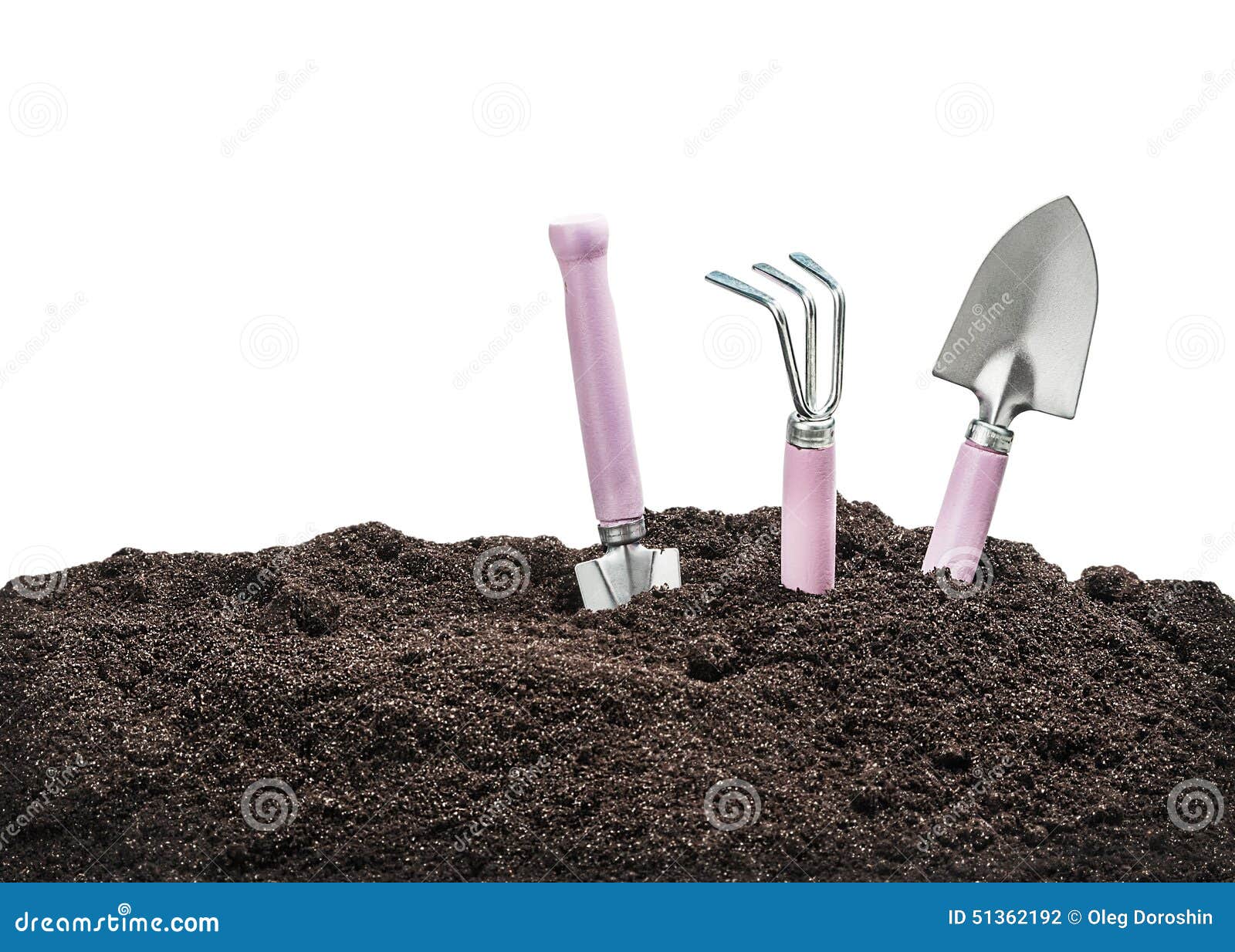 Garden Tools in Soil Isolated Stock Photo - Image of ground, gardening ...